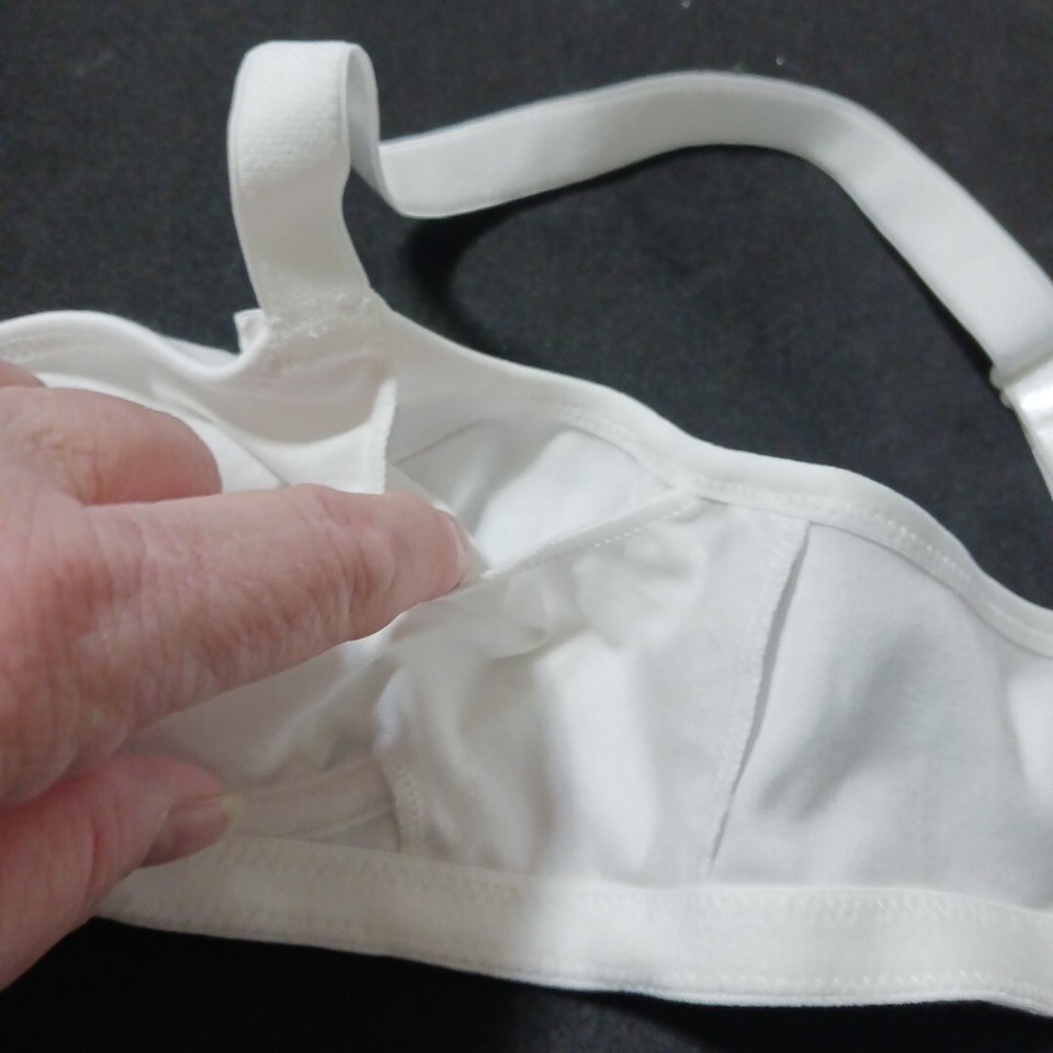 Amoena Womens Ruth Cotton Wire Free Mastectomy Bra 0873 White Size 34AA ...