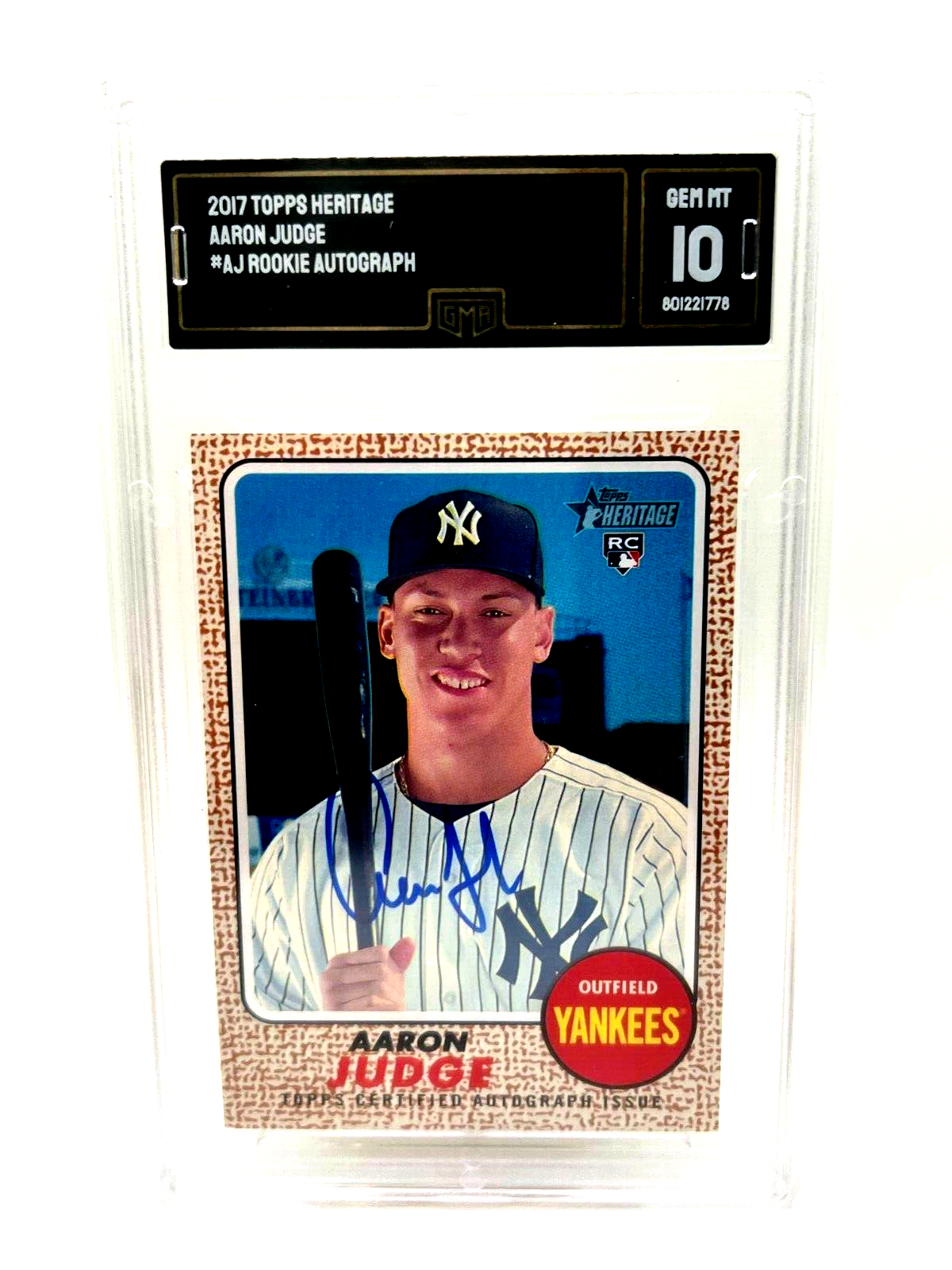 2017 Topps Heritage Aaron Judge Real One Rookie Auto RC #ROA-AJ mint 10 ...