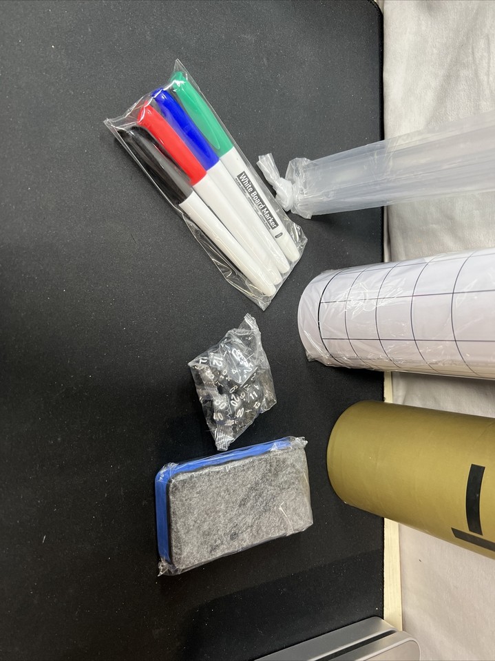 RPG Battle Grid Game Mat | 24" x 36" Double Sided | w/Markers Eraser ...