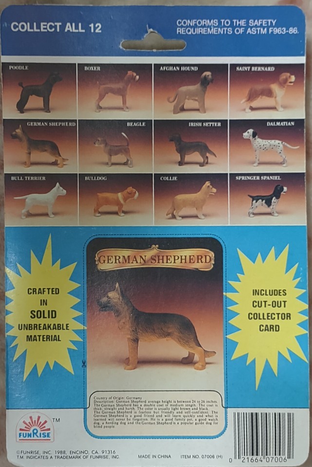 Vintage Funrise International Champion Dog German Shepherd Figure NIP ...