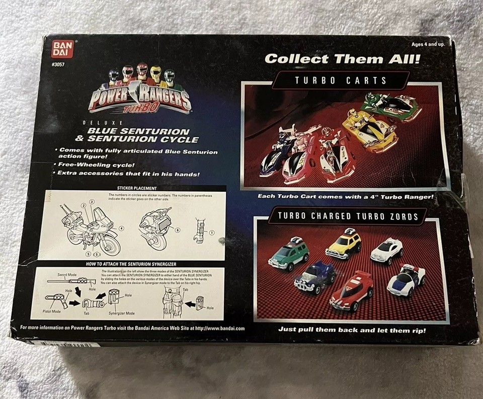 1997 Bandai Power Ranger Turbo Blue Senturion With Cycle New In Box ...