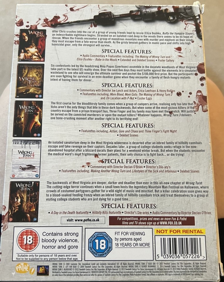 WRONG TURN DVD BOX SET COLLECTION 5 MOVIES OOP RARE HORROR SLASHER ...