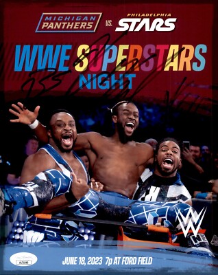 New Day WWE Michigan Panthers USFL SGA 8x10 Photo Signed By All 3 JSA ...