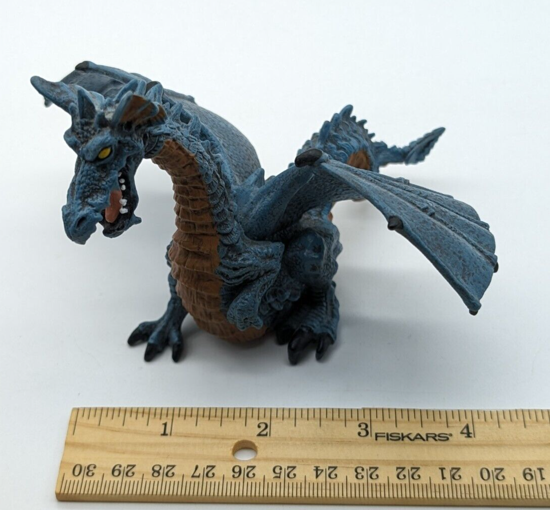Lot of 2 Papo Dragons 2003 Red Fire-Breathing 2005 Blue Toy Model RPG ...