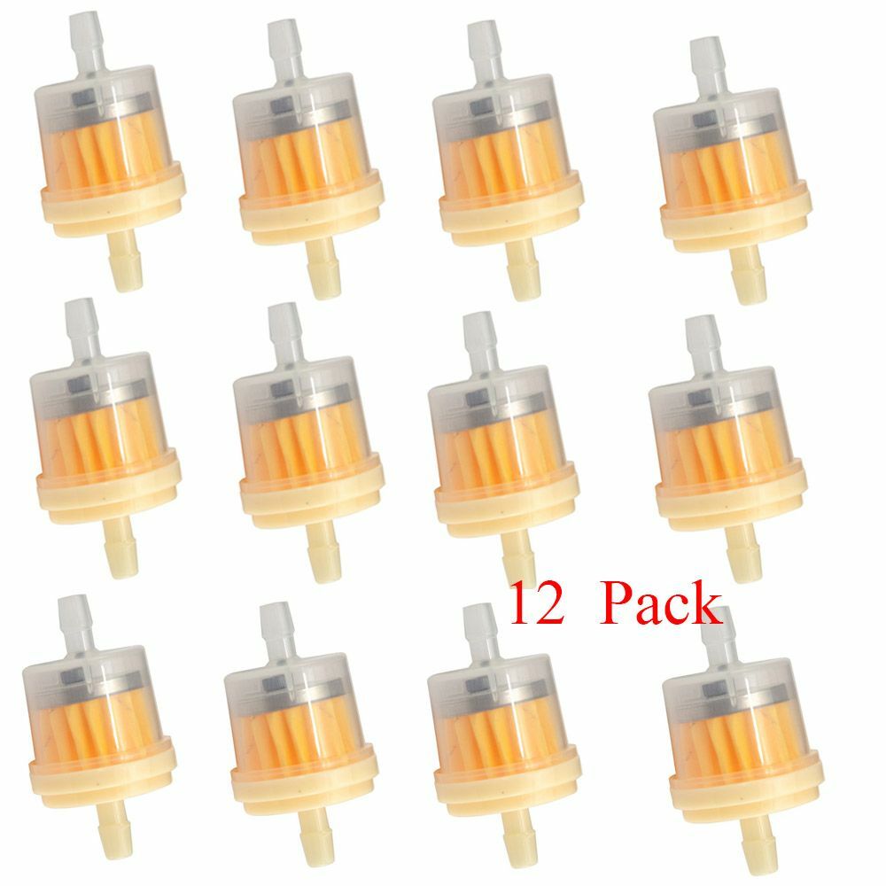12 Pack Universal Motor Inline Gas Oil Fuel Filter Small Engine For 1/4 ...