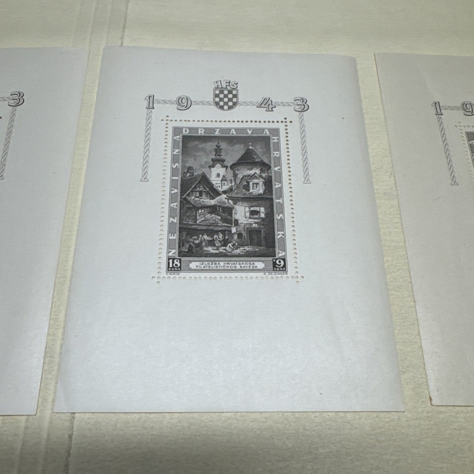 3 NDH CROATIA GERMAN PUPPET STATE 1943 LEGION Sheet B40 MNH ( Lot 36 ...