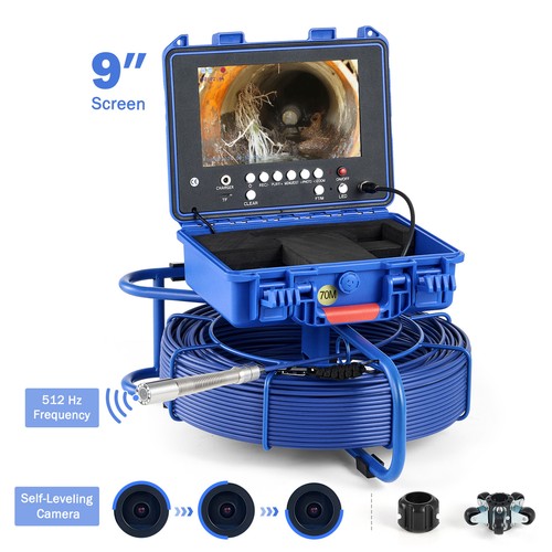 Sewer Camera 230ft/70m Pipe Inspection Camera 512hz Self-leveling Meter ...