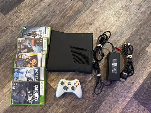Xbox 360 S Black 250gb Video Game Console Bundle 5 Games Halo Call Of ...