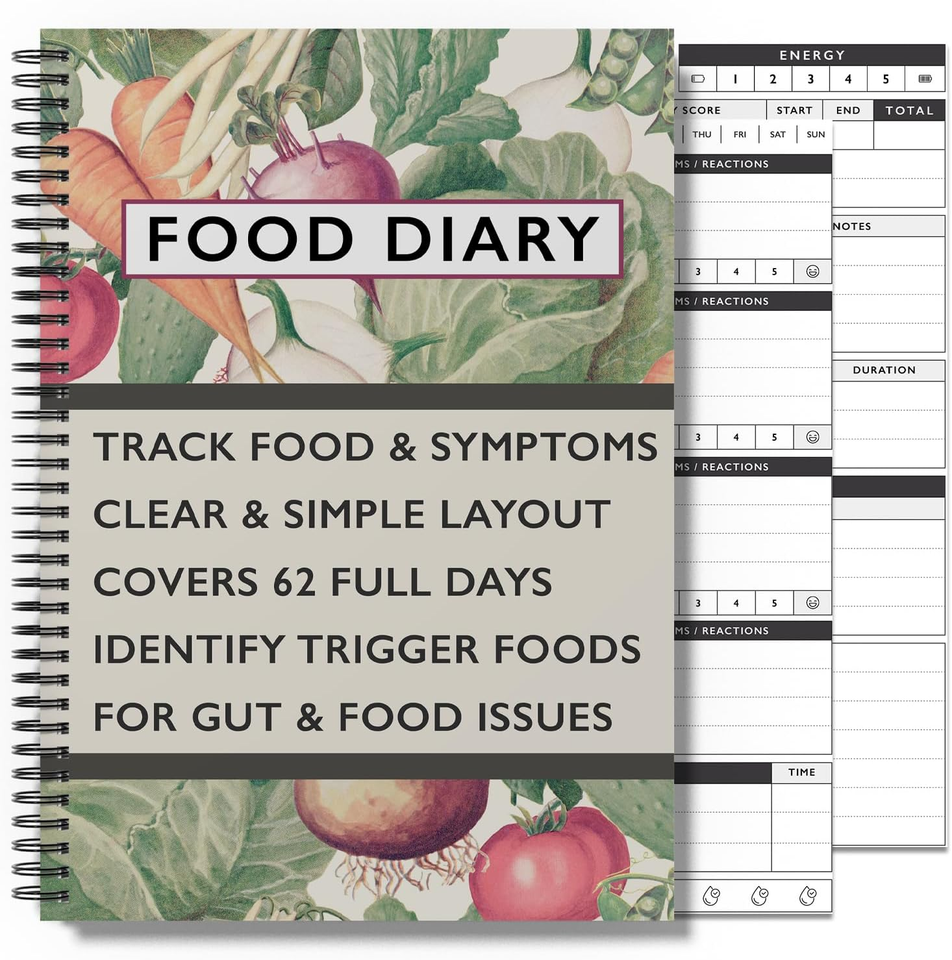 Food Diary and Symptom Log: A5 Food Diary Journal Daily Tracker for ...