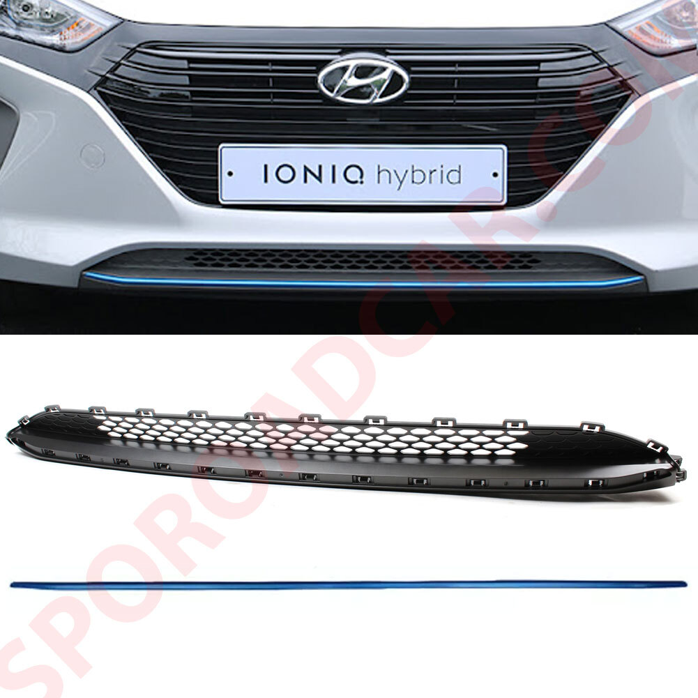 Front Bumper Lower Grille Molding Blue for Hyundai Ioniq 2017-19 ...