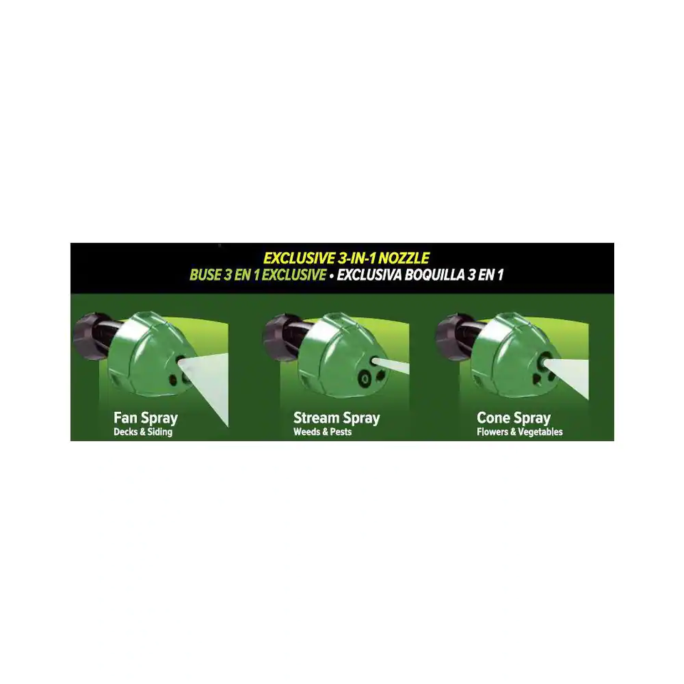 Scotts 2 Gallon Multi Sprayer 3 Spray Lawn Garden Water Plant Pump Wand ...