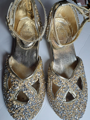 GIRLS DISNEY GOLD GLITTER PRINCESS SHOE SIZE 11 | eBay
