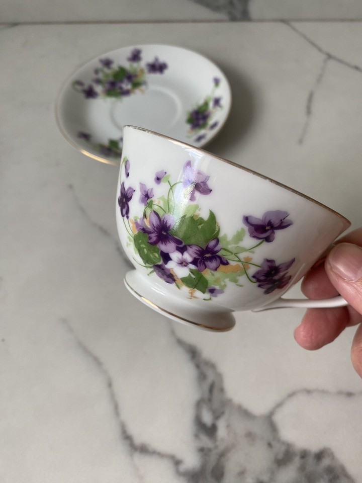 Vintage Sweet Violet China Teacup & Saucer | eBay