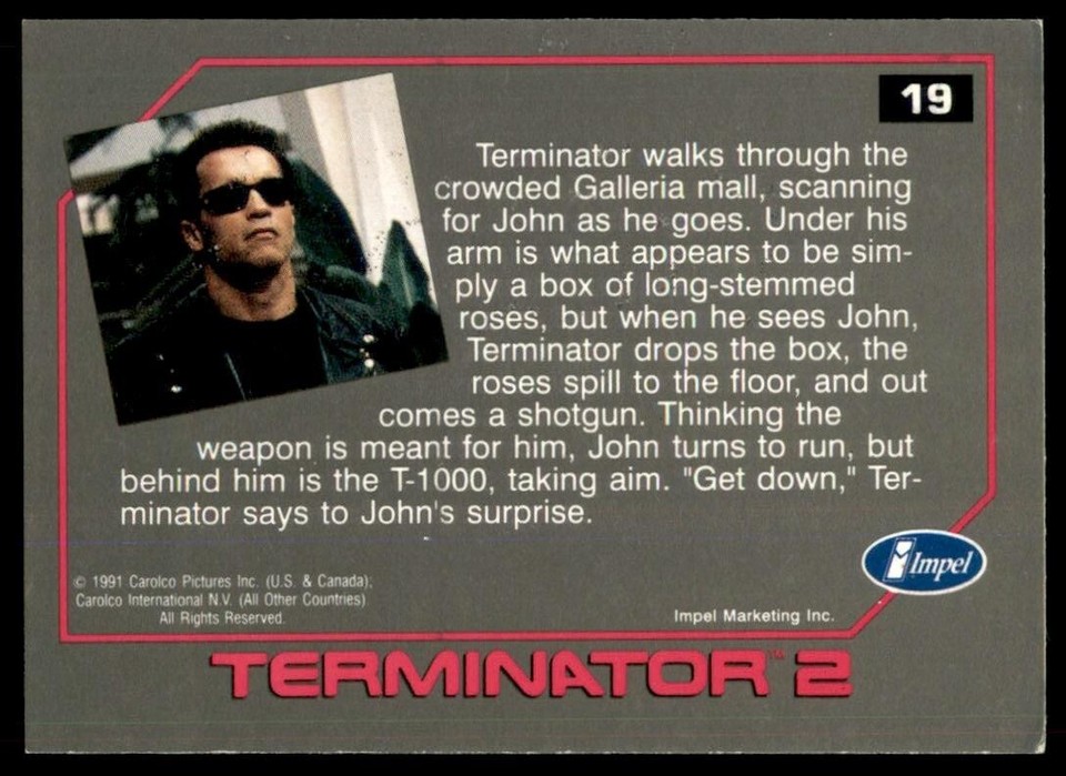 1991 Impel Terminator 2 #19 Terminator Carries Roses For His Date | eBay