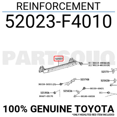 52023F4010 Genuine Toyota REINFORCEMENT 52023-F4010 | eBay