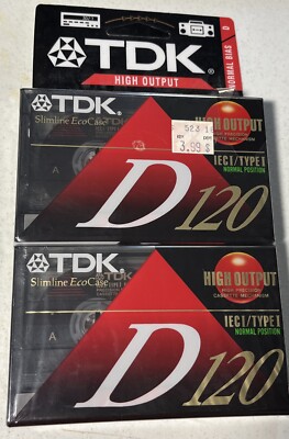 TDK D120 High Output Blank Audio Cassette Tapes Type I - (2 Pack) New ...