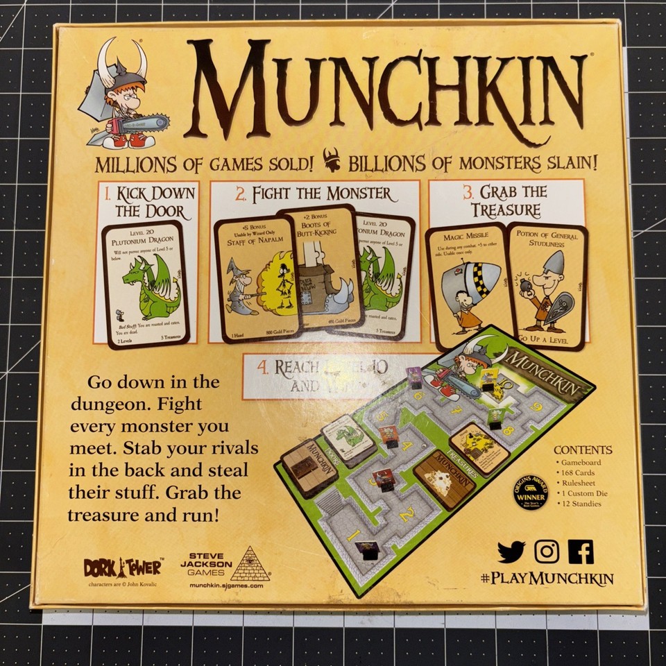 Munchkin Deluxe Board Game Complete Steve Jackson 1483 - complete ...