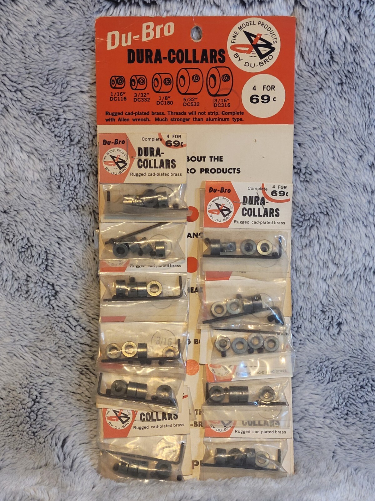 DU-BRO DC316 DURA-COLLARS (4Pk) - Rugged Cad-Plated Brass 3/16" for ...