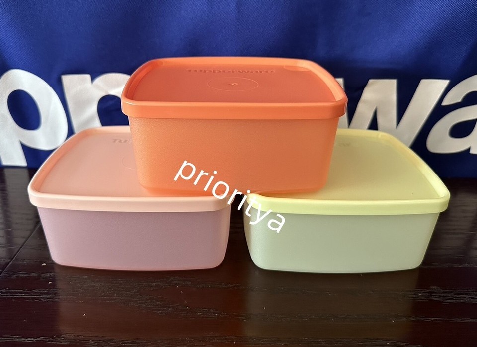 Tupperware Small Freezer It Square Rounds 400ml Container Set of 3 ...