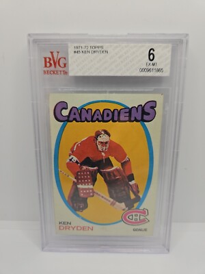 1971-72 Ken Dryden #45 RC BVG 6 EX-MT Rookie Card Topps | eBay