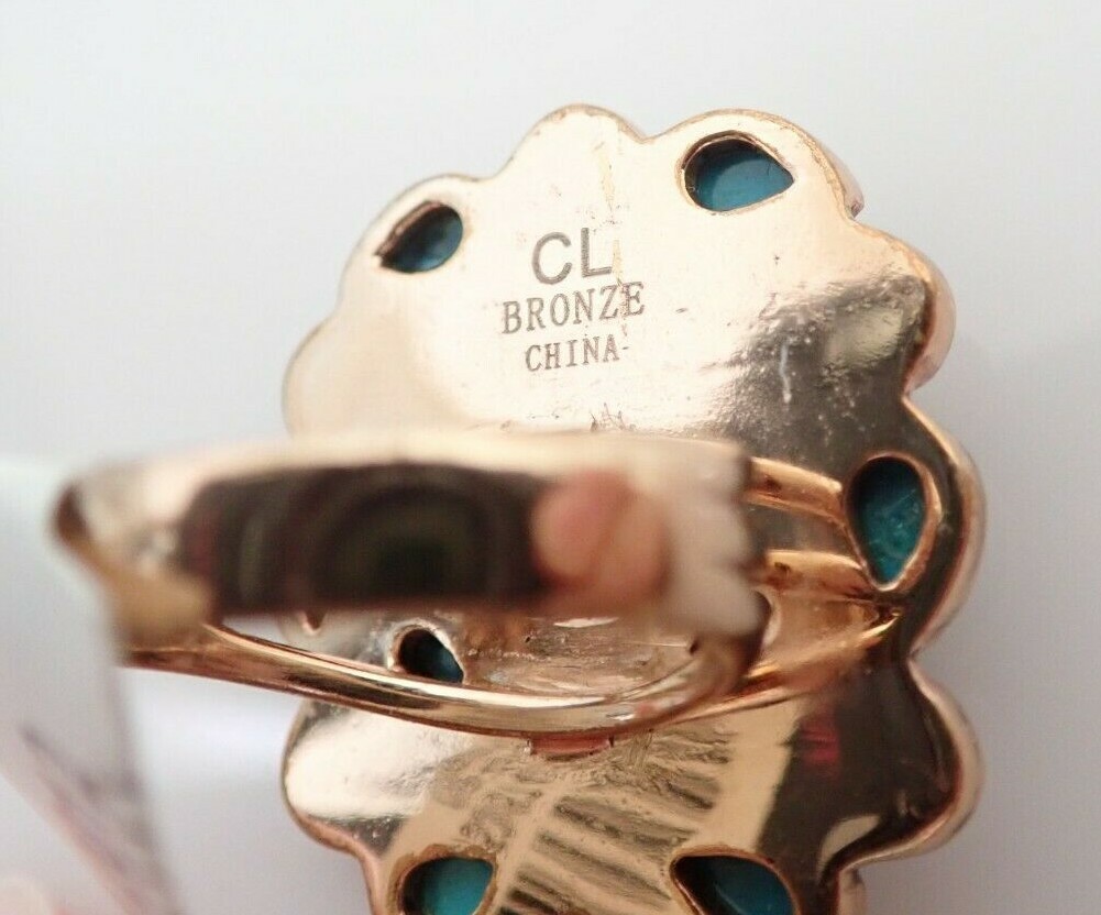 NEW HSN Colleen Lopez CL by Design Bronze Turquoise MOP Shell Ring NWT ...
