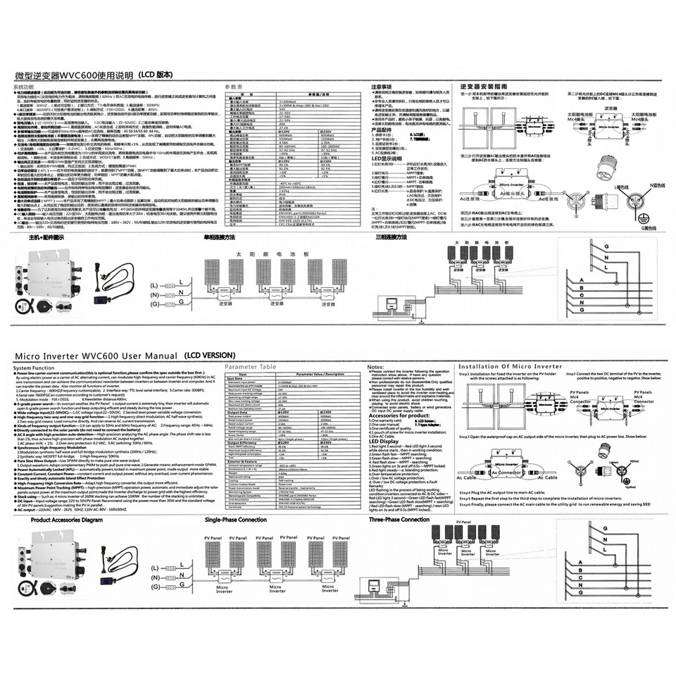 700W, Solar Grid Tie Micro Inverter Fit Solar Panel Waterproof Grid Tie ...