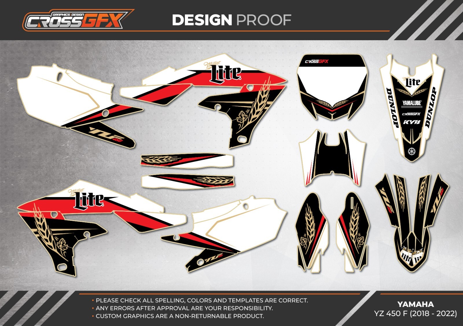 2018 2019 2020 2021 2022 YZ 450 F Graphics Kit For YAMAHA YZ450F YZF ...