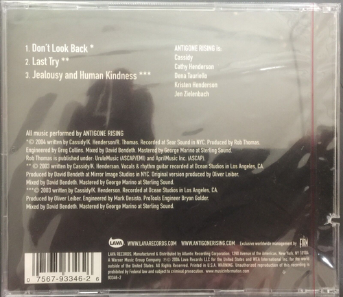 Don't Look Back [Single] by Antigone Rising (CD,2004) Promo (Cut in ...