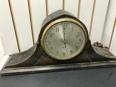 Antique Gilbert Mantle Clock 1807 Tambour Electric Vintage Collectible ...