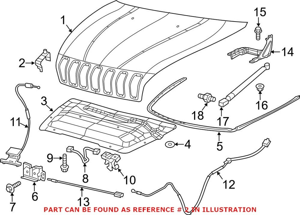 Genuine OEM Mopar Hood Stop Buffer Bracket For Jeep Cherokee 68227536AB ...