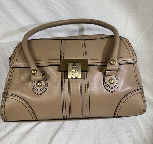 ETIENNE AIGNER BETHANY COLLECTION Satchel Bag Leather Shoulder Tote ...