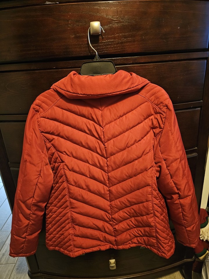 Kenneth Cole Reaction Red Quilted Womens Duck Down Jacket Puffer Coat ...