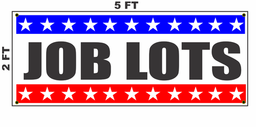 Job Lots Banner Sign Stars & Stripes Red White & Blue | eBay