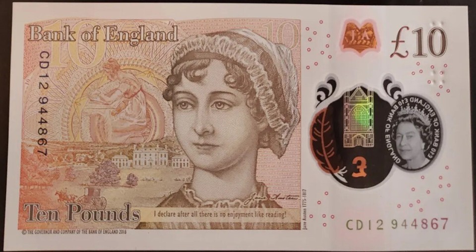 2016 ENGLAND 10 POUNDS QEII Uncirculated Banknote. 10 British Pounds ...