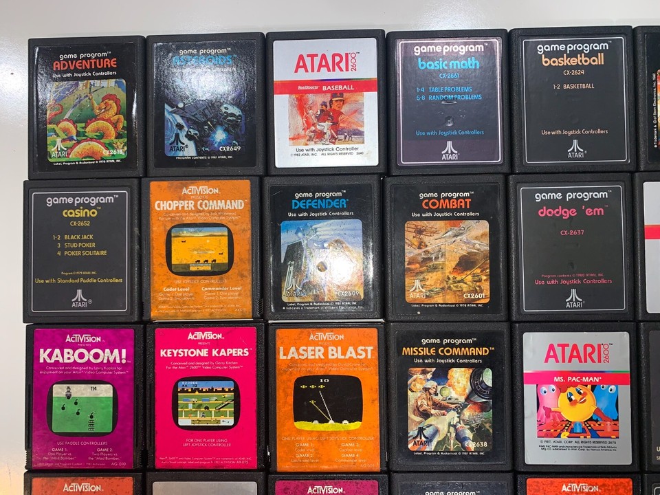 Lot of 40 Assorted Atari 2600 Games, No Duplicates, Some Rare, See ...