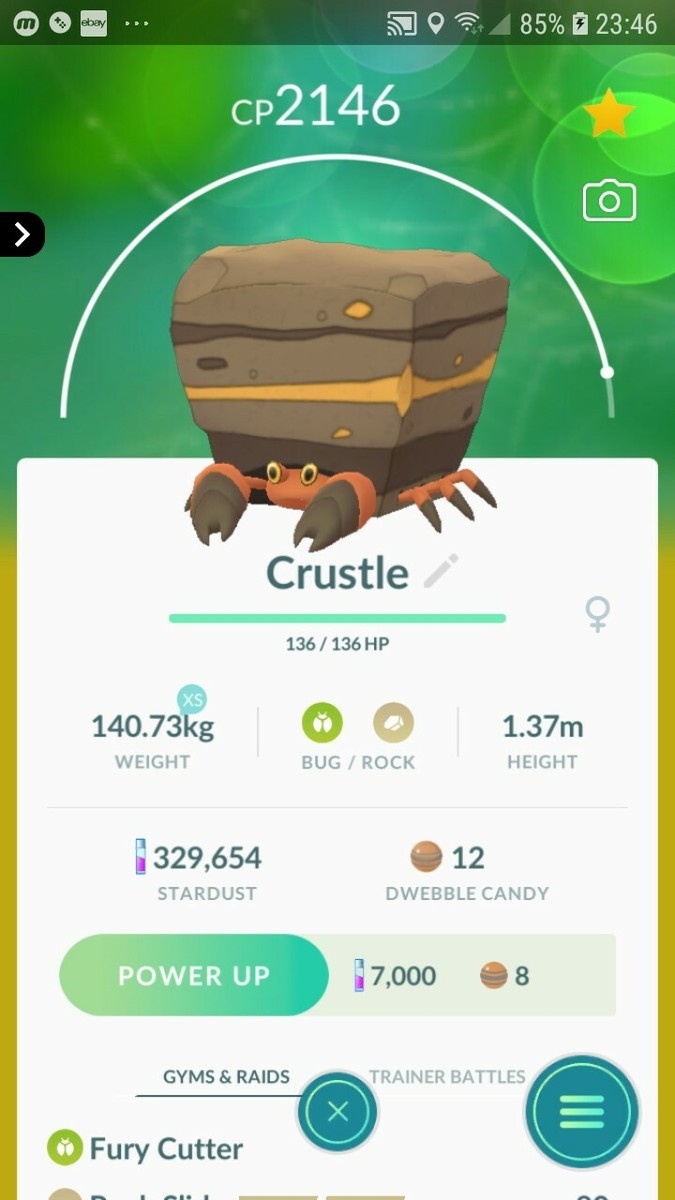 Pokemon Crustle Evolution Reviews: Crustle Reverse Holo 007/182