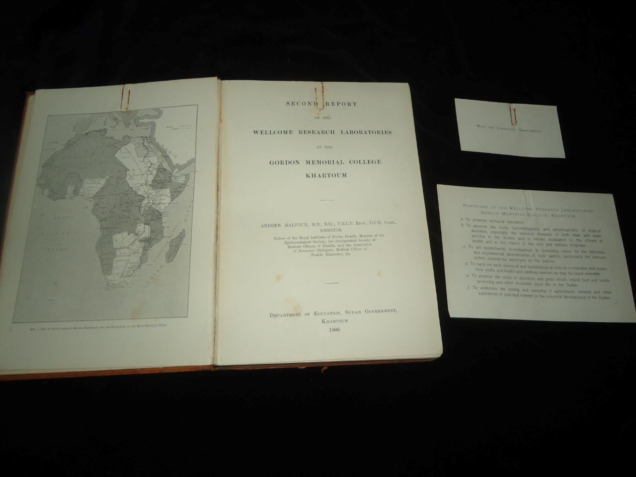1906 Khartoum Wellcome Research Labs Report pests ex-libris Sir ...