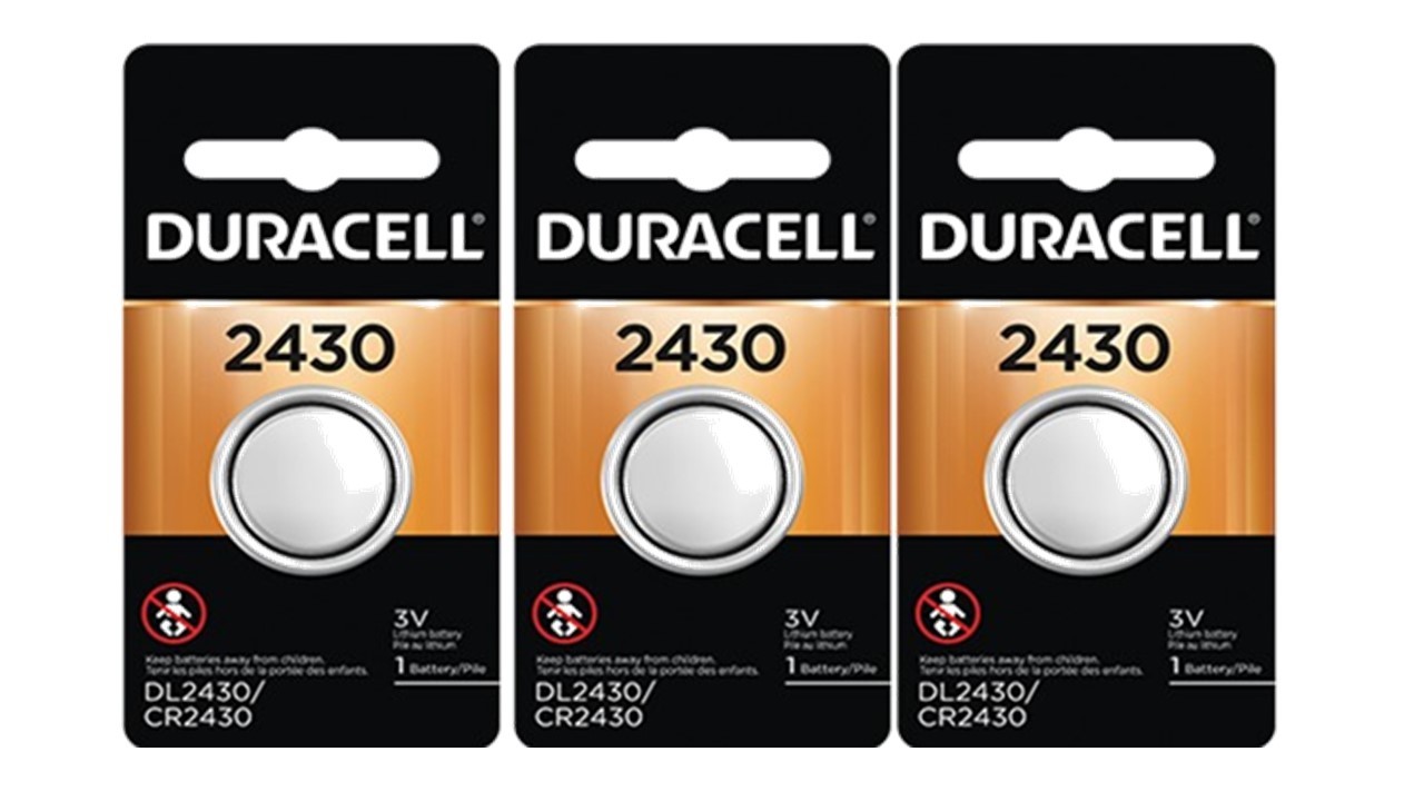 3 x 2430 Duracell Coin Cell Batteries - Lithium 3V - (5011LC, ECR2430 ...