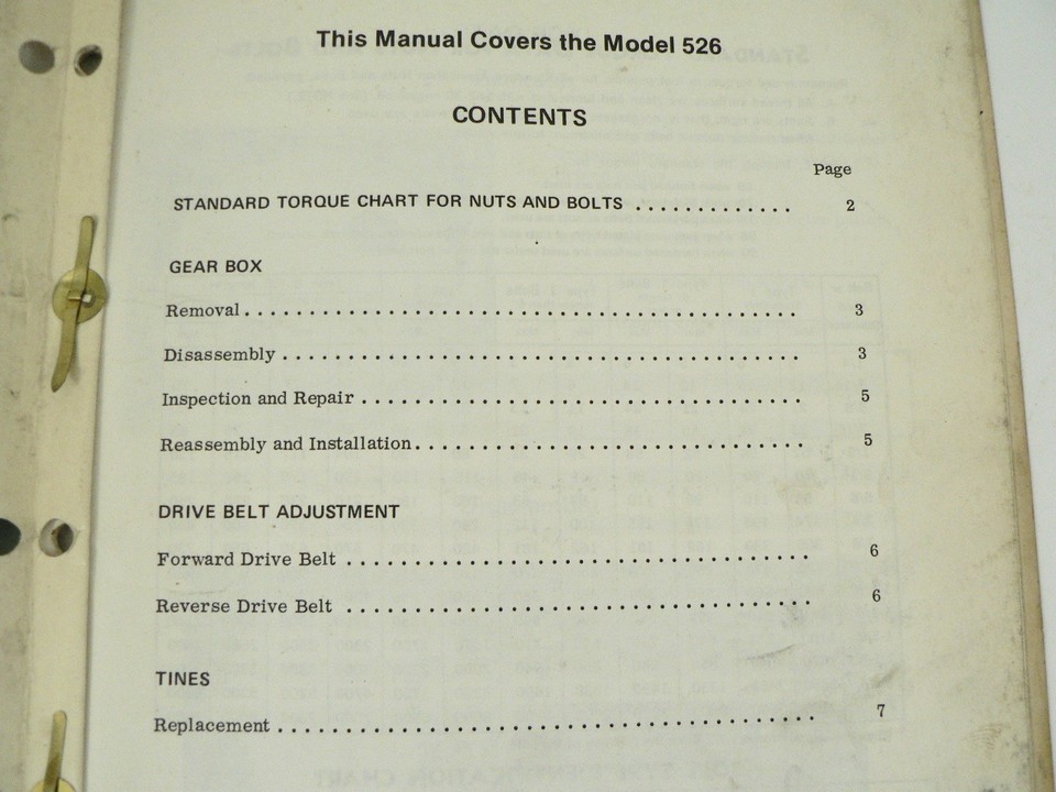 International Harvester Rotary Tiller Model 526 Blue Ribbon Service ...