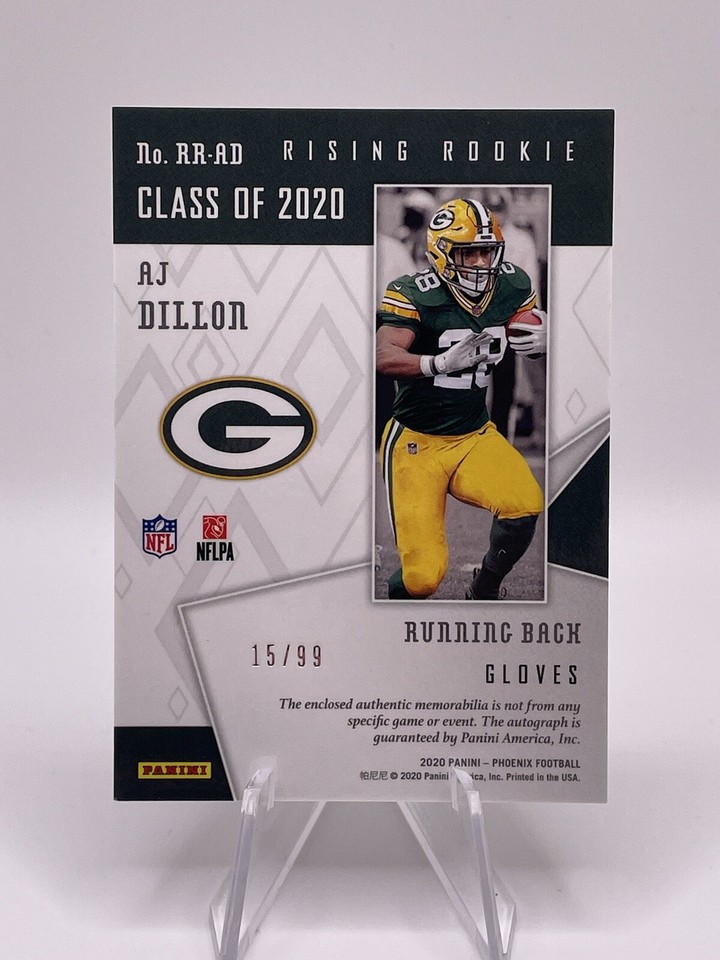 AJ DILLON 2020 PHOENIX RISING RC RPA AUTO #15/99 GREEN BAY PACKERS RR ...