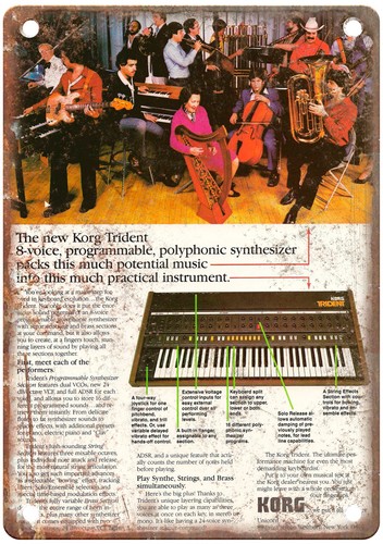 KORG Analog Keyboard Synthesizer Magazine Ad Retro Look Metal Sign R96 ...