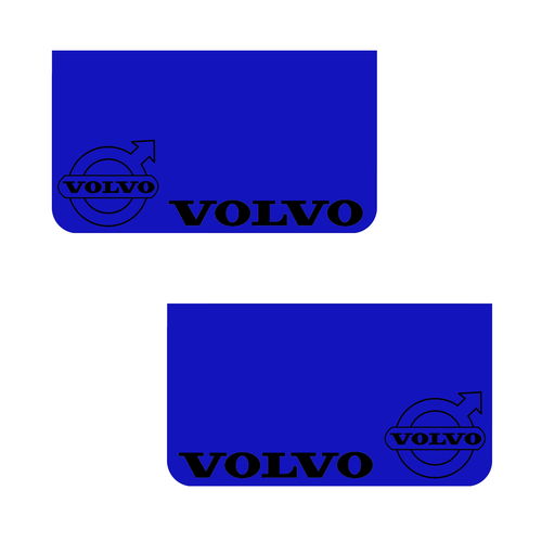 Volvo Lorry HGV Truck Mudflaps 36 x 64cm Blue PVC Mud Flaps with BLACK ...