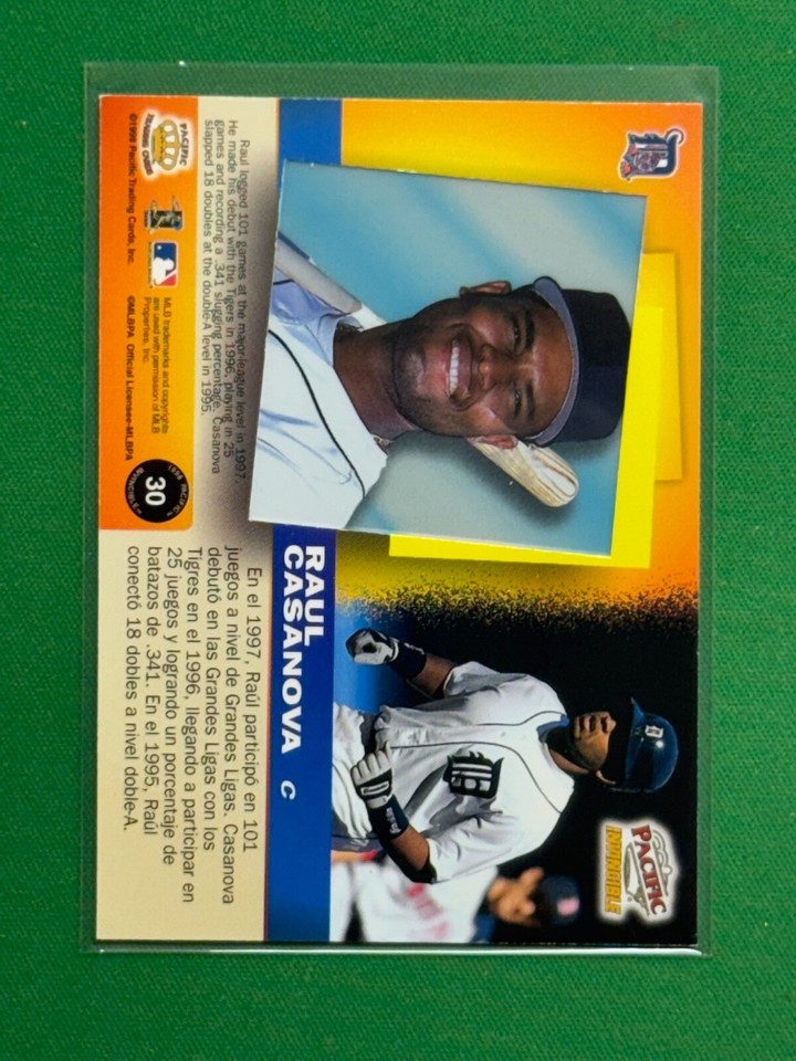 1998 Pacific Invincible Baseball Silver Parallel #30 Raul Casanova | eBay