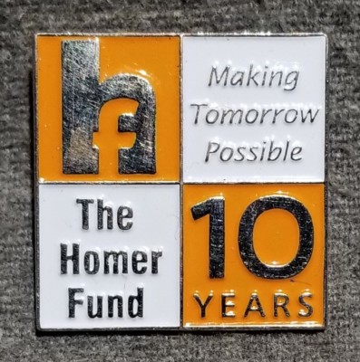 LMH PINBACK Pin 2009 HOMER FUND 10 Years Foundation Charity HOME DEPOT ...