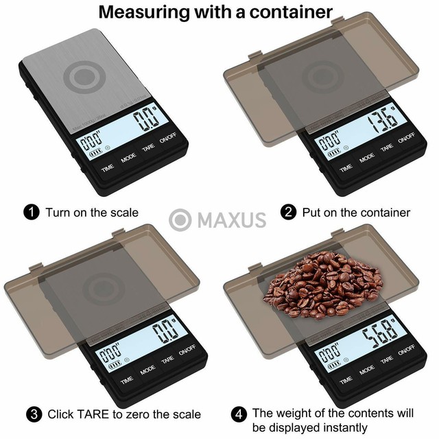 Espresso Scale With Timer 1000g X 0.1g Drip Tray Coffee Scale MAXUS ...