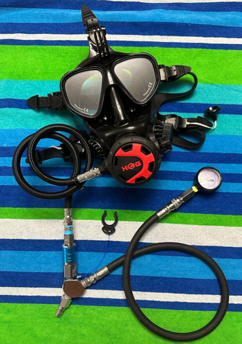 Hookah diving Full face Mask w/ pressure gauge. HOG 2nd stage | eBay