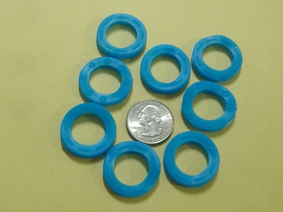LOT OF EIGHT LIGHT BLUE LARGE KEY IDENTIFIER RINGS IDENTIFICATION FOR ...