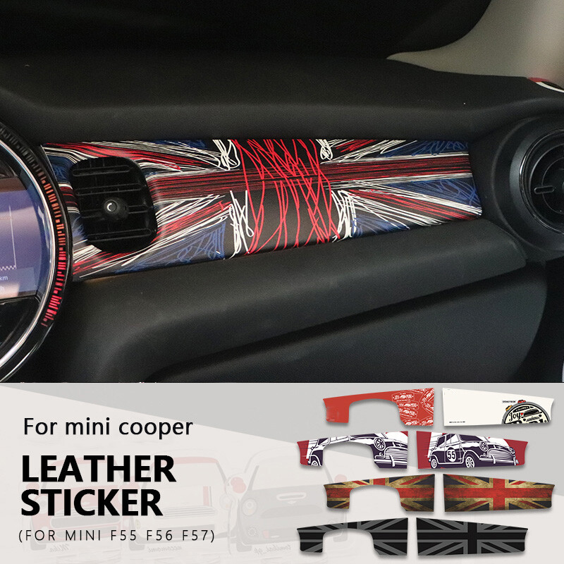 JCW Leather Car Dashboard Decal Accessories Sticker For Mini Cooper F56 ...