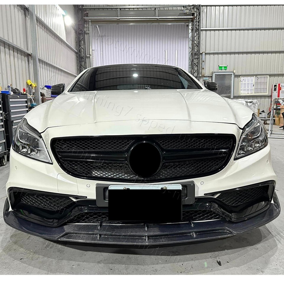 Fit For Benz W218 CLS63 2015-2017 REAL Carbon Fiber Front Bumper Lip ...