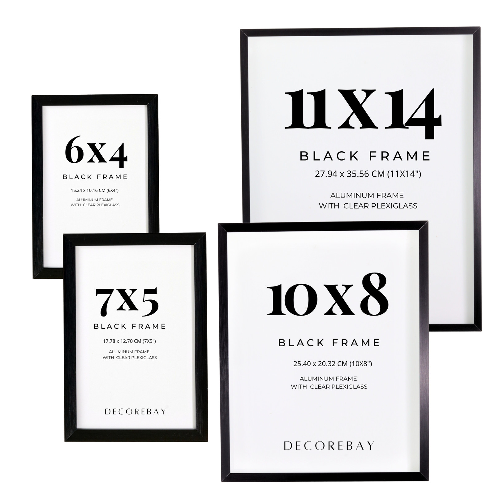 Decorebay Home Aluminum Single Photo Display Picture Flat Frames ...